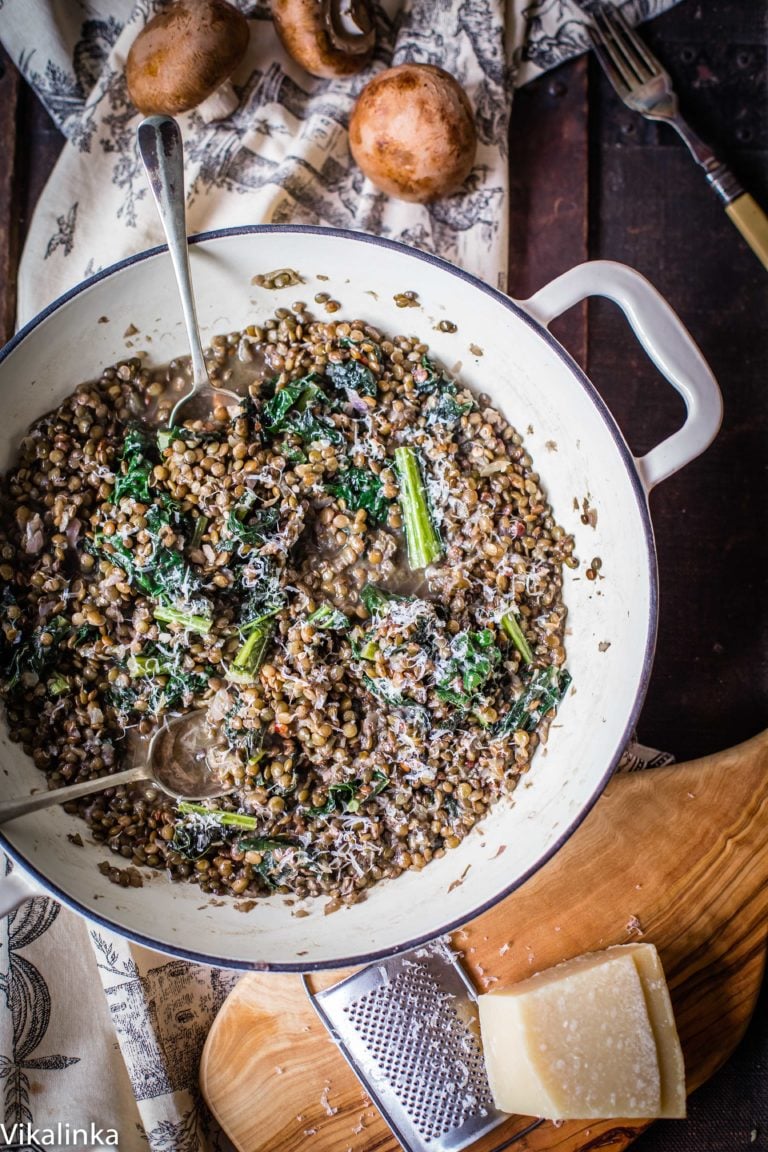 Truffled Lentil and Kale Risotto Recipe - Vikalinka