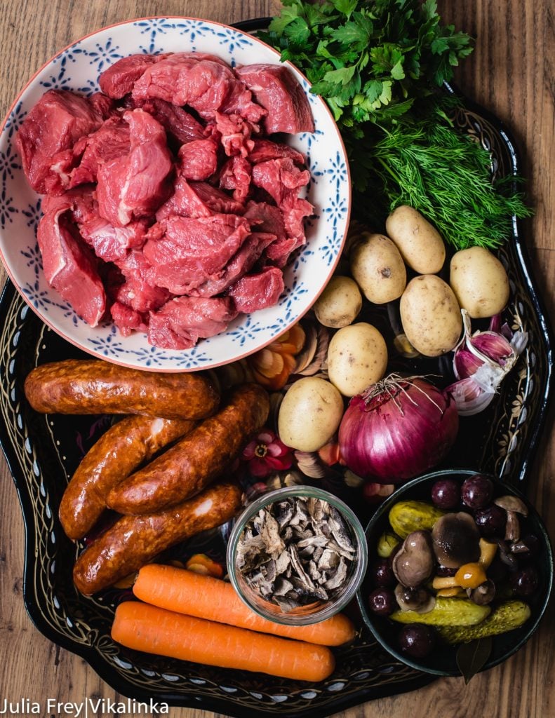 Russian Sweet and Sour Beef Stew Solyanka - Vikalinka