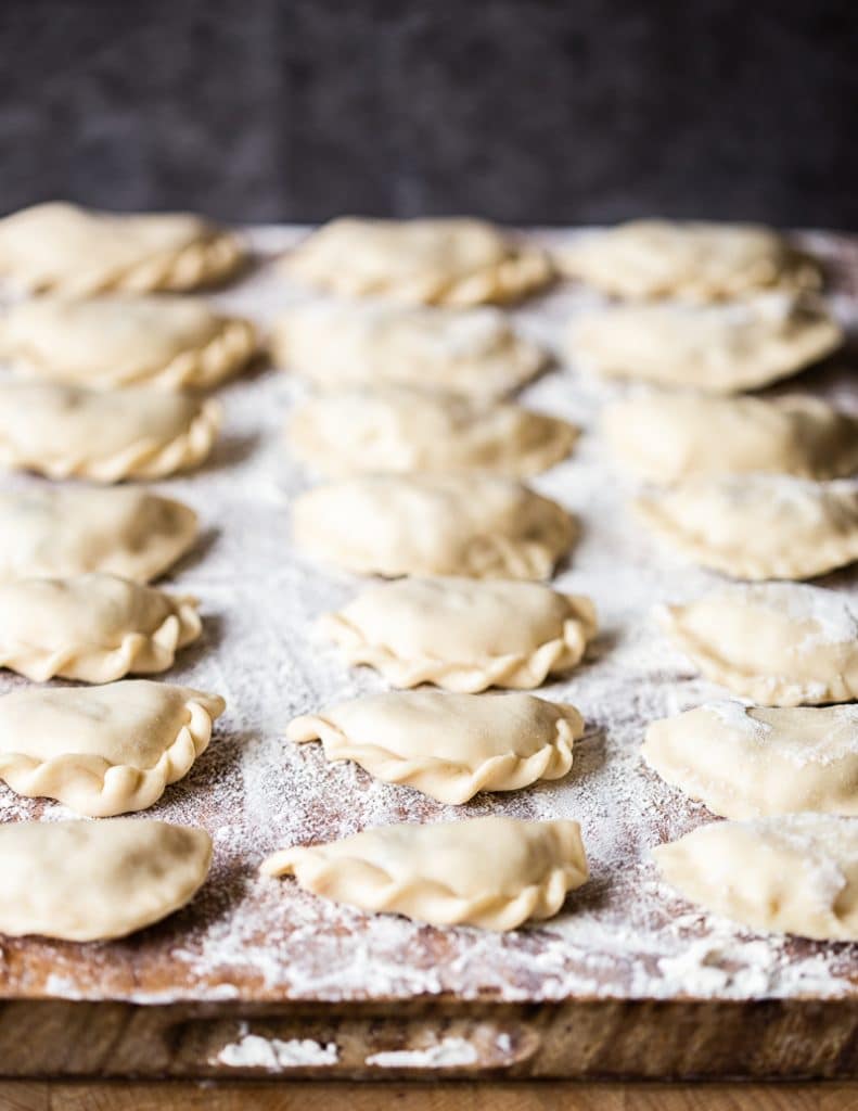 Potato, Bacon and Caramelised Onion Pierogi (Vareniki) - Vikalinka