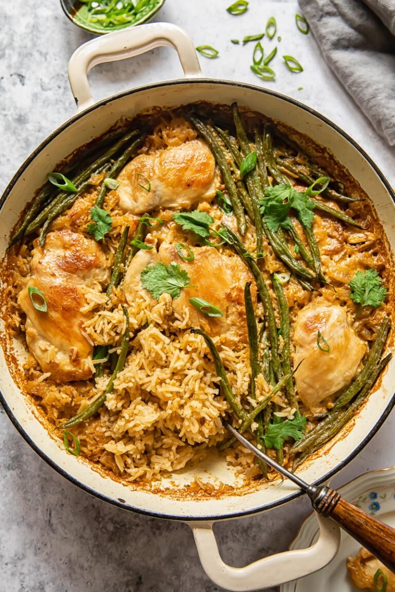 Coconut Chicken and Rice with Green Beans - Vikalinka