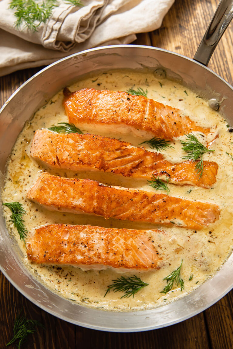 Salmon with Lemon Dill Sauce - Vikalinka