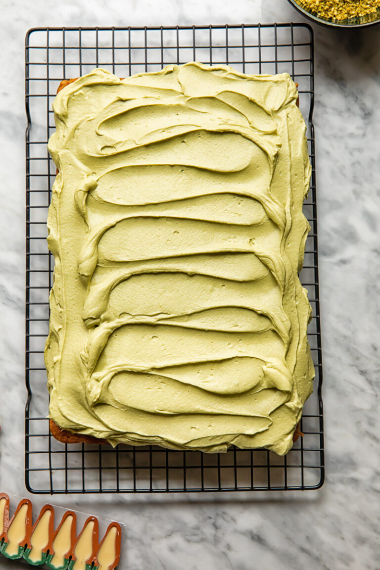 Carrot Sheet Cake with Pistachio Frosting - Vikalinka