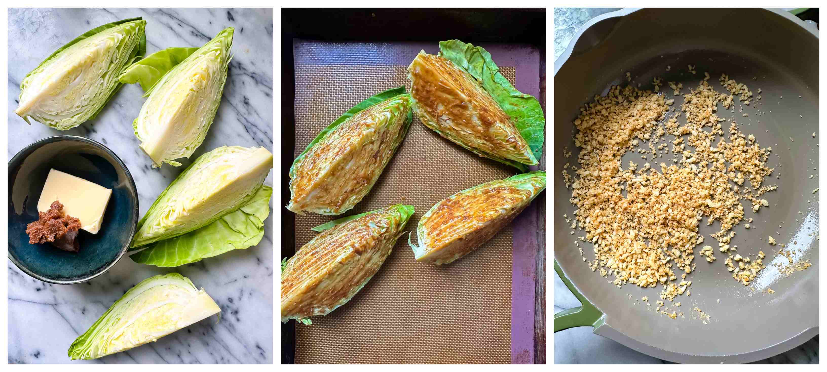 Miso Butter Roasted Cabbage Wedges - Vikalinka Miso Butter Roasted Cabbage Wedges - Vikalinka