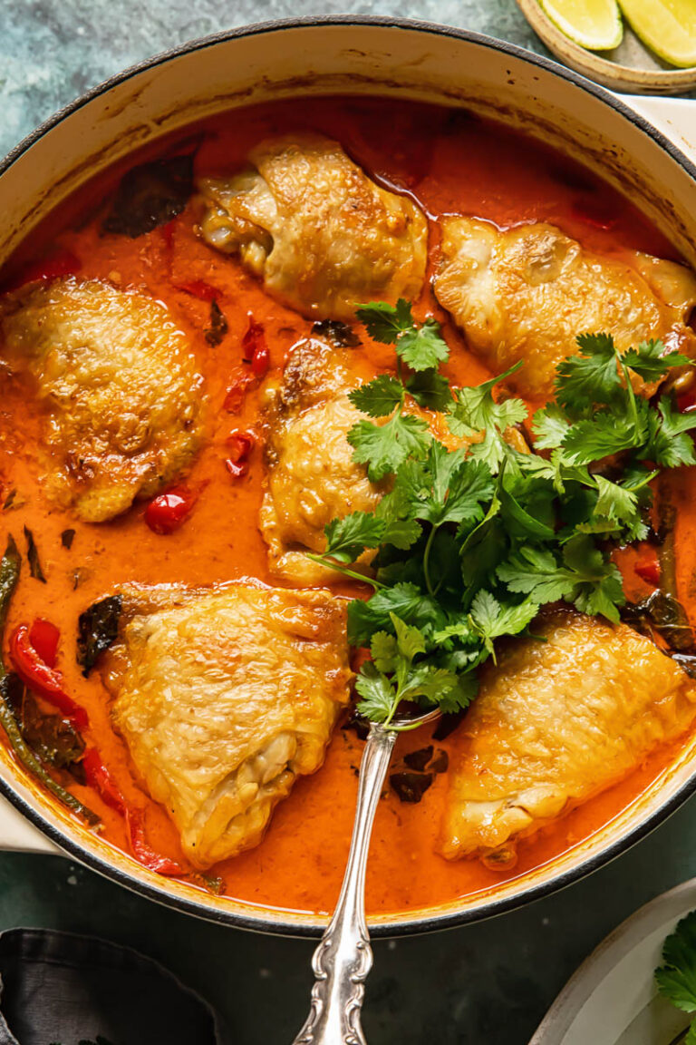 Braised Coconut Curry Chicken Thighs - Vikalinka