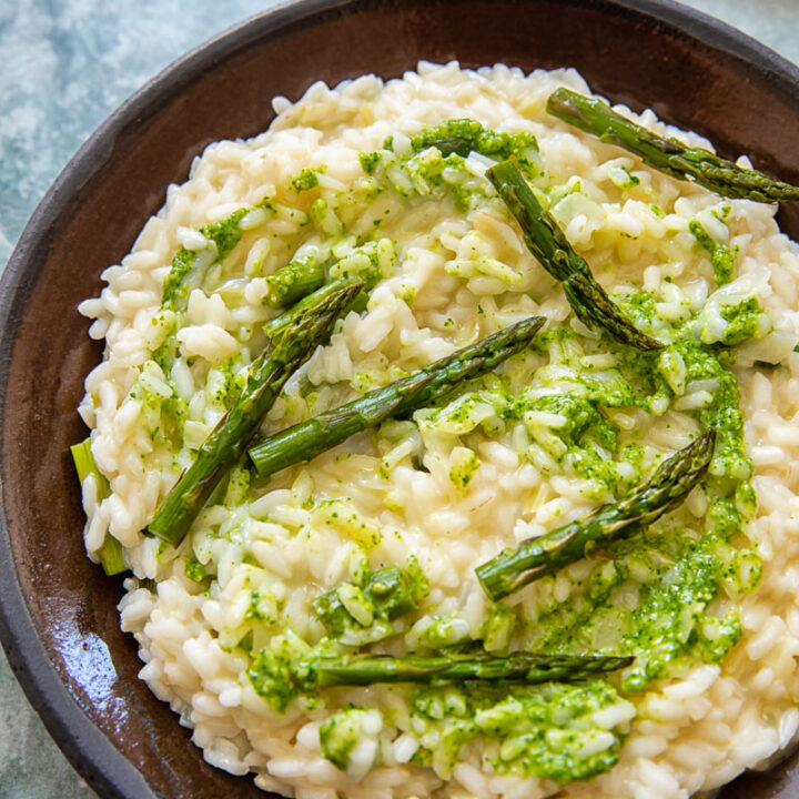Roasted Vegetable Risotto with Basil Pesto - Vikalinka