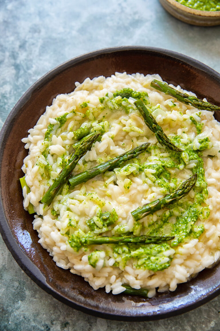Roasted Vegetable Risotto with Basil Pesto - Vikalinka