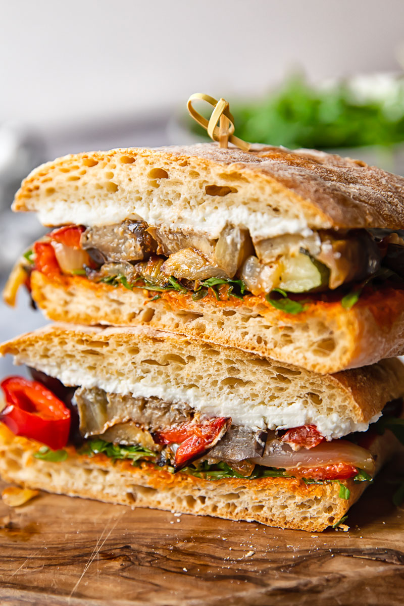 Goat Cheese Sandwich with Roasted Vegetables - Vikalinka