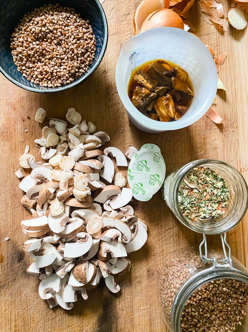 Chunky Mushroom Soup with Buckwheat Groats - Vikalinka