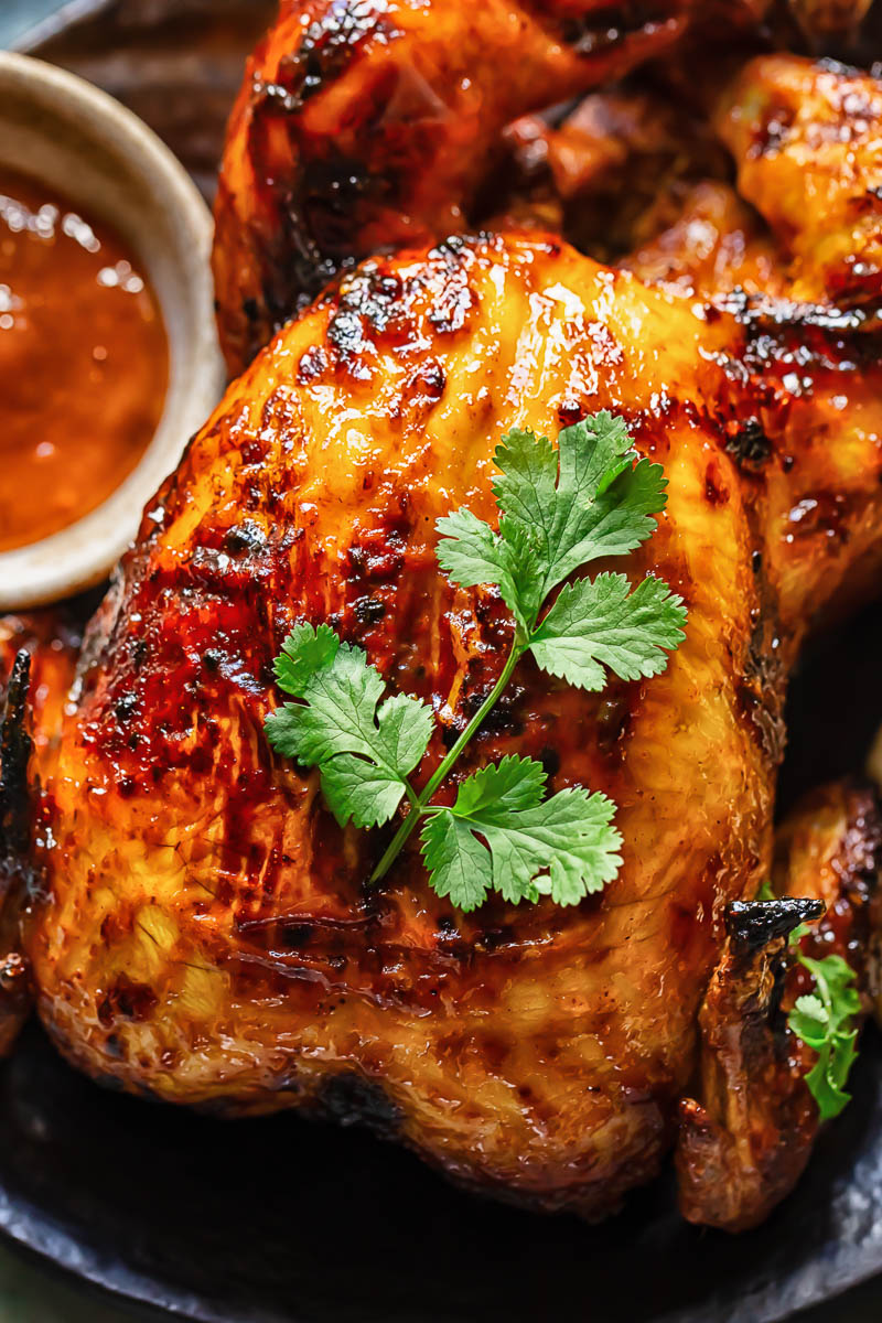 Roast Chicken with Mango Chutney Glaze - Vikalinka
