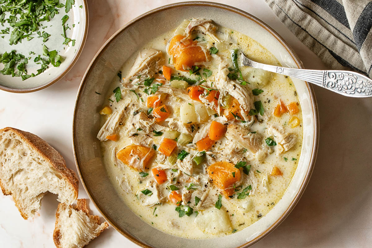 Creamy Leftover Turkey Chowder - Vikalinka